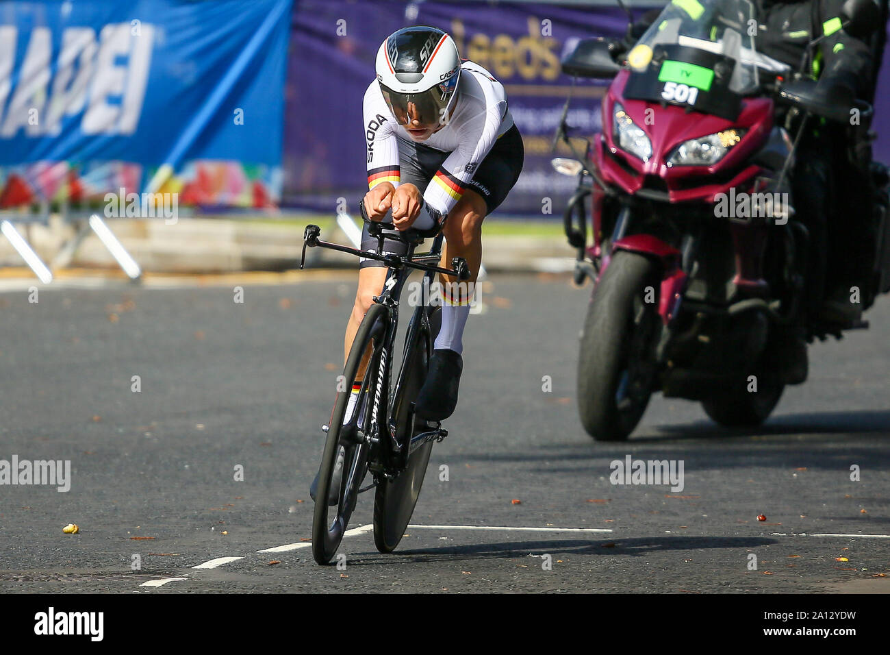 Harrogate, UK. 23rd September 2019.Marco Brenner of Germany takes ...