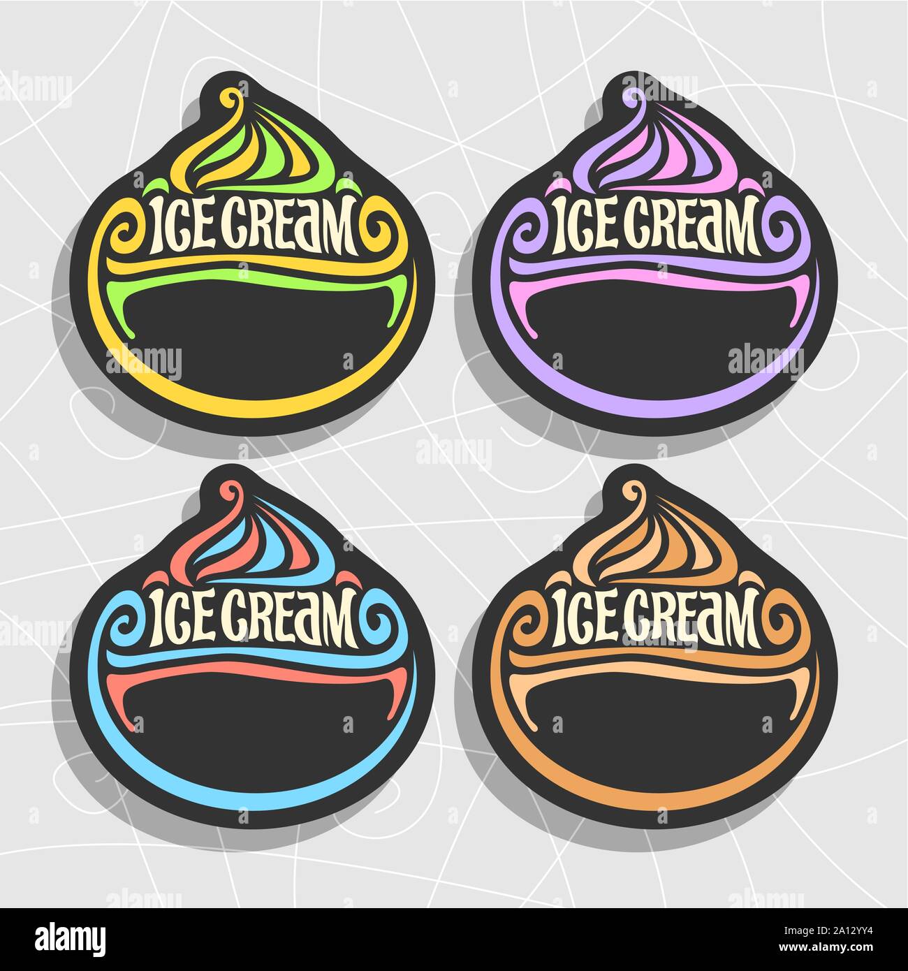Italian ice cream gelato sale Stock Vector Images - Alamy