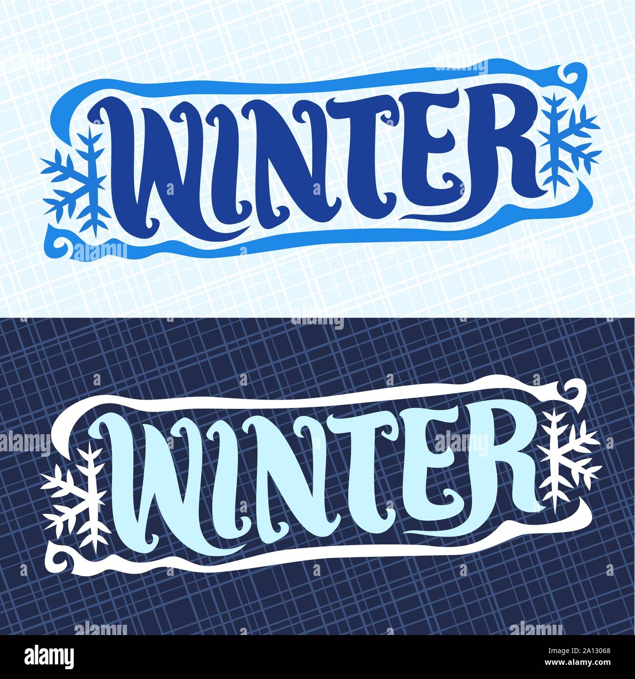 Vector banners for Winter season: retro christmas logo with snowflakes ...