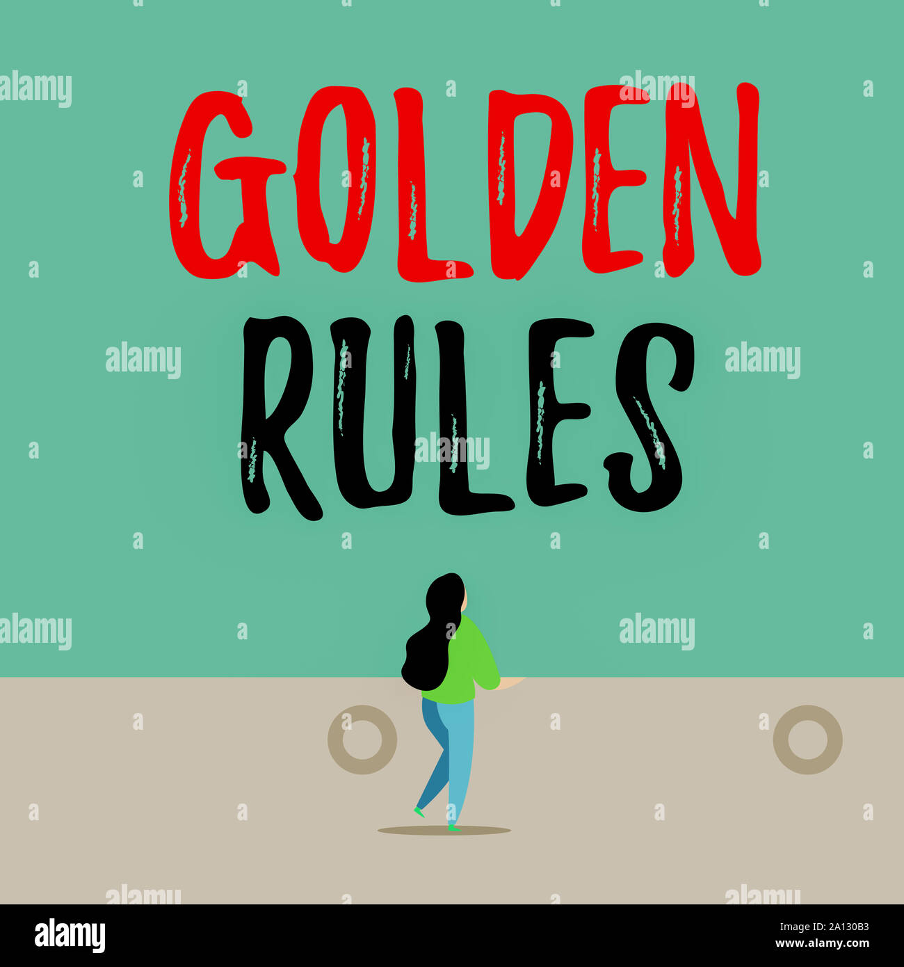 Handwriting text writing Golden Rules. Conceptual photo Basic principle ...
