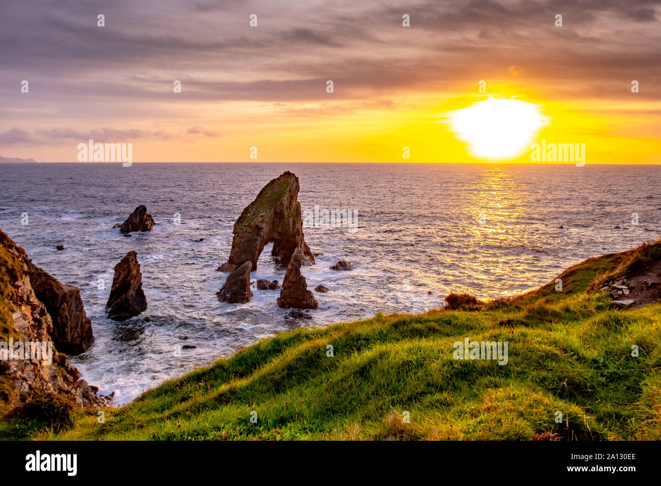Crohy Head Sea Arch Breeches during sunset - County Donegal, Ireland ...