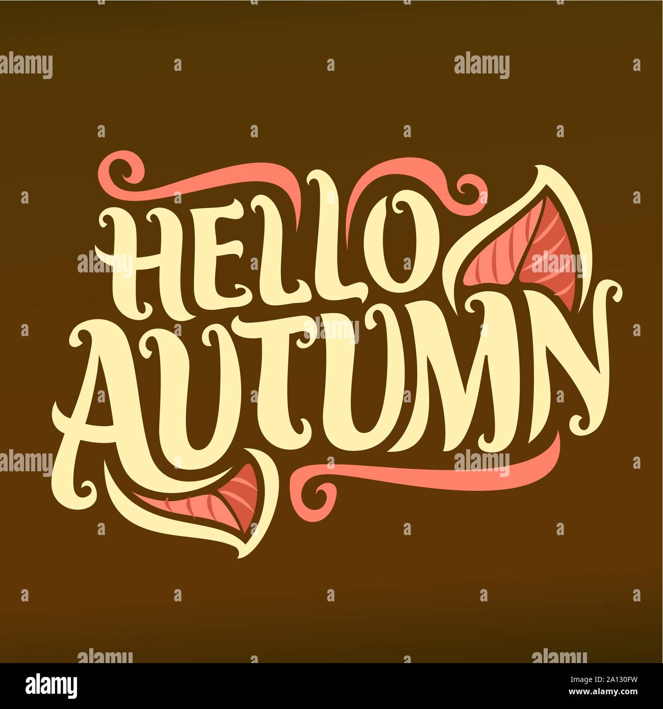 Vector poster for Autumn season: retro fall logo with red leaves on ...