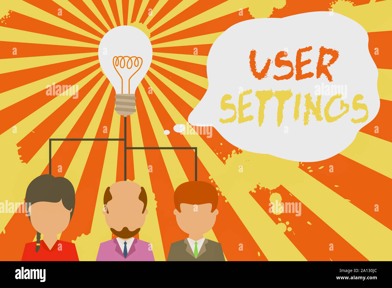 Text sign showing User Settings. Business photo showcasing Configuration of appearance Operating ...