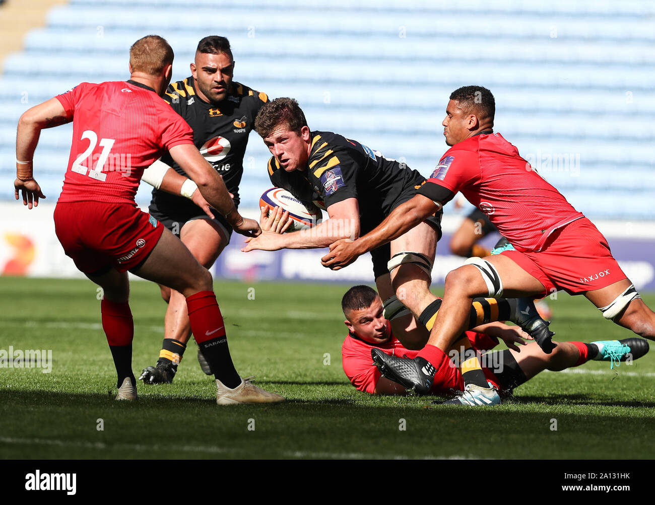 21st September 2019, Coventry, England. Premiership Rugby Cup, Wasps ...