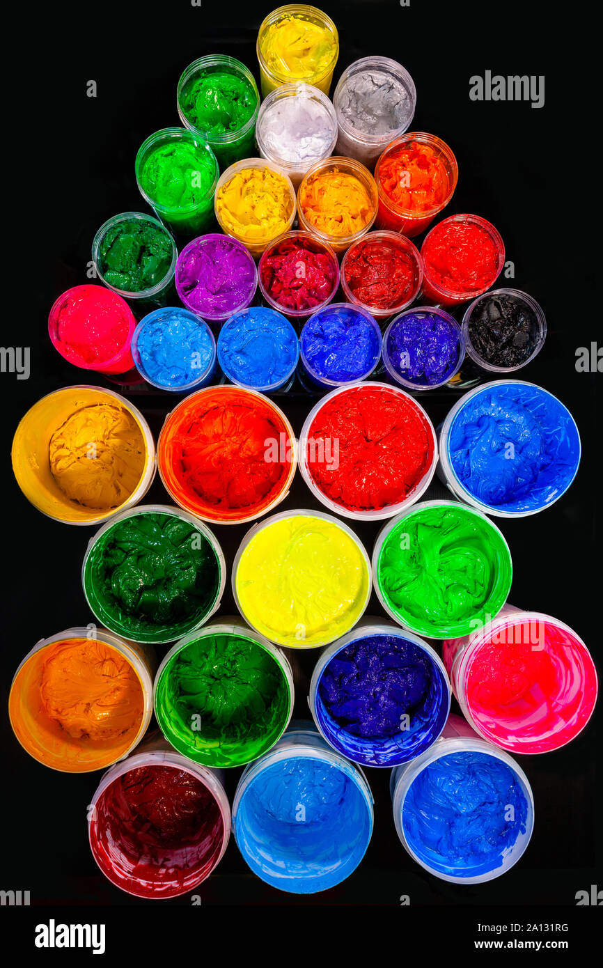 Several colors plastisol ink hi-res stock photography and images - Alamy