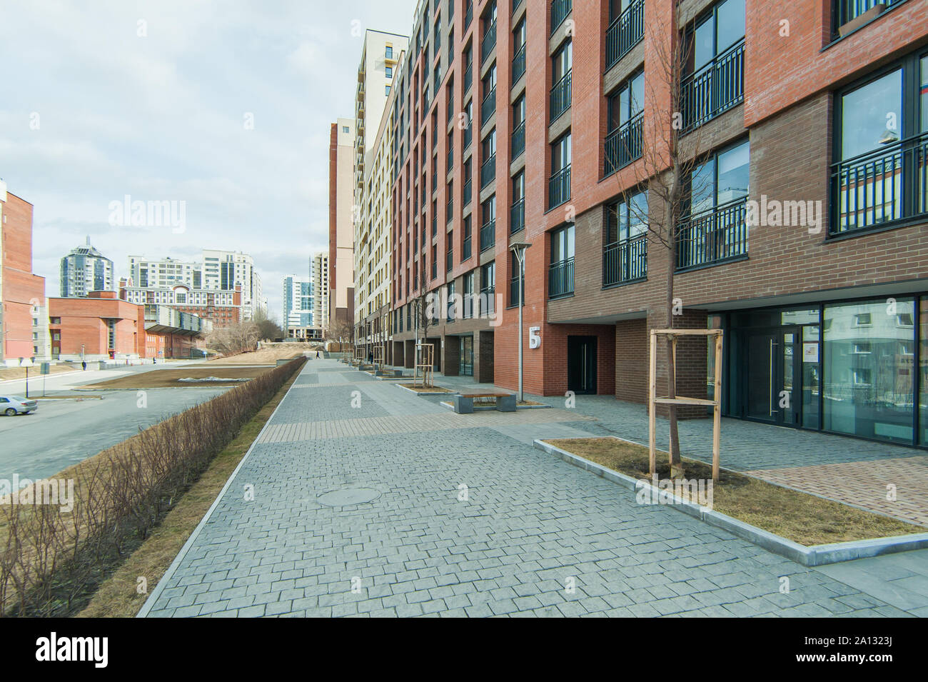 Russia, Novosibirsk - May 02, 2019: Russian courtyards. buildings ...