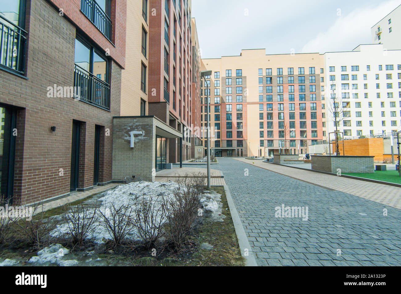 Russia, Novosibirsk - May 02, 2019: Russian courtyards. buildings ...