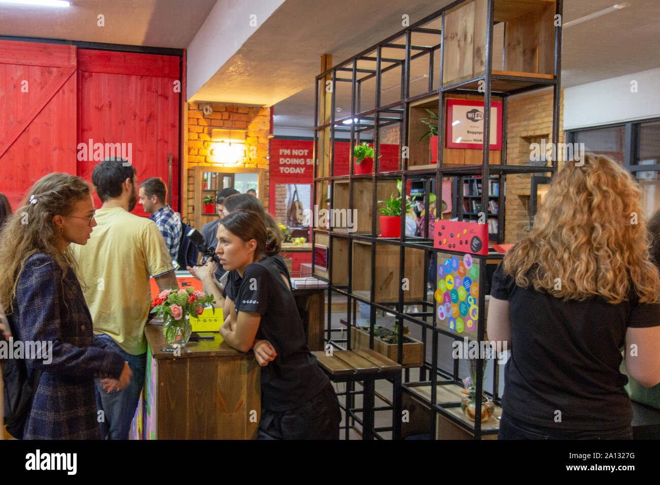 Conference registration desk hi-res stock photography and images - Alamy