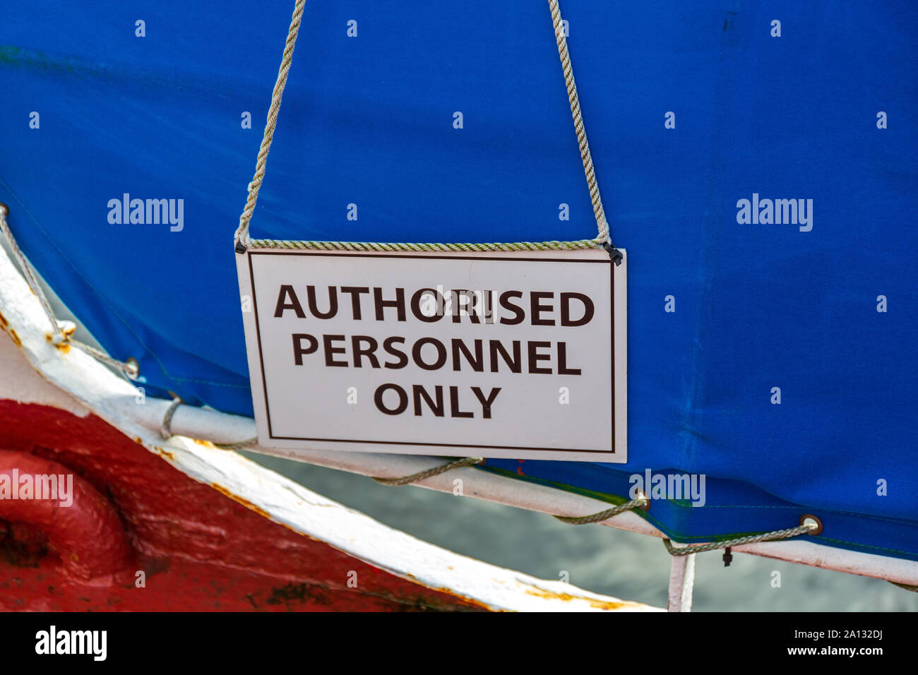 Authorised Personnel Only Sign at Ship Deck Stock Photo - Alamy