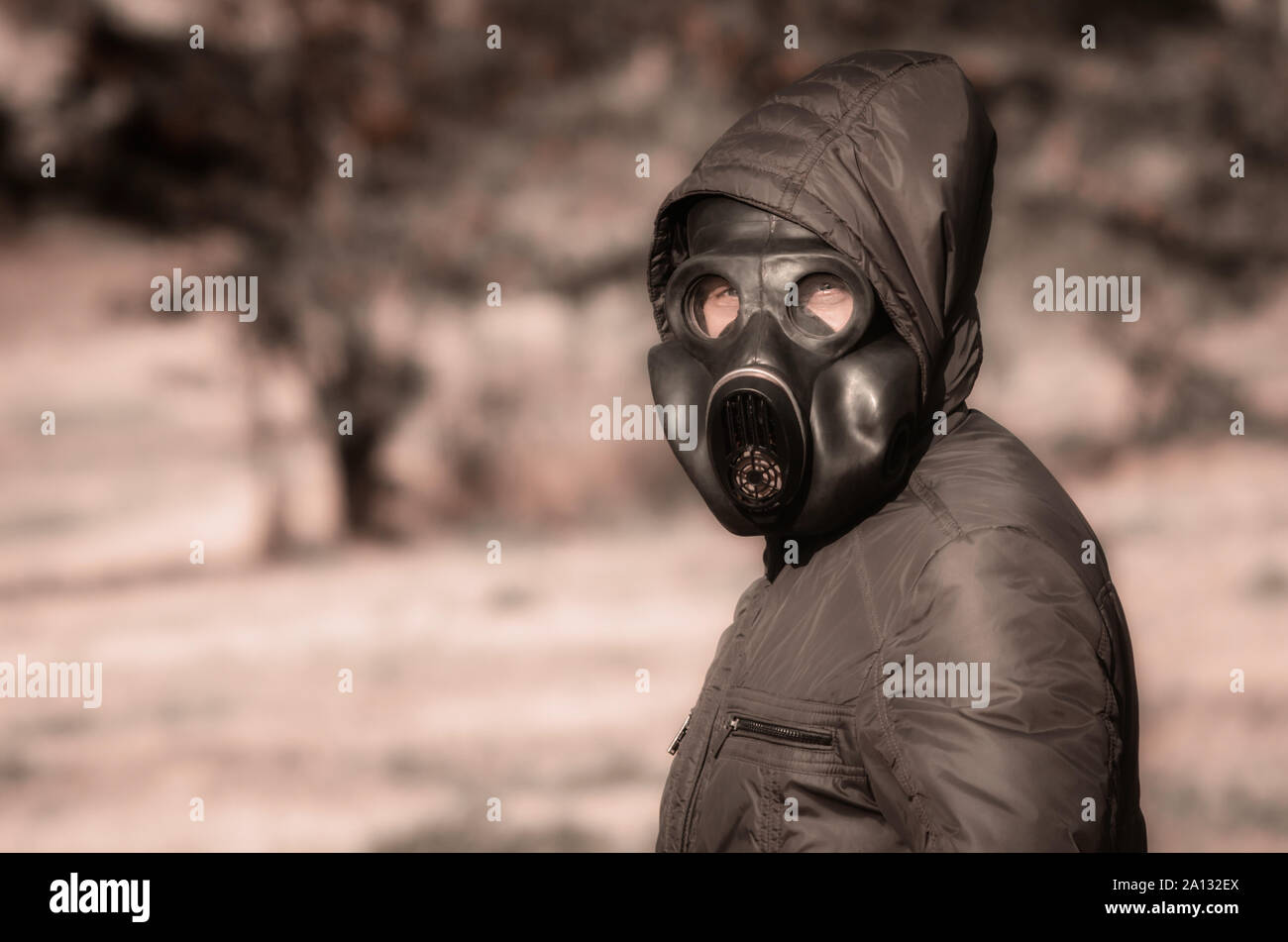 Man in nature hood mask hi-res stock photography and images - Alamy