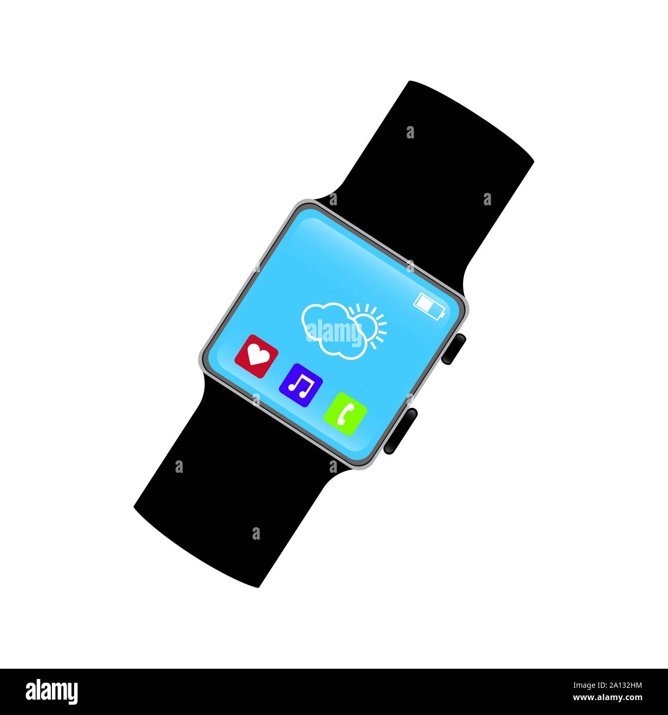 smart watch technology with applications menu vector illustration ...