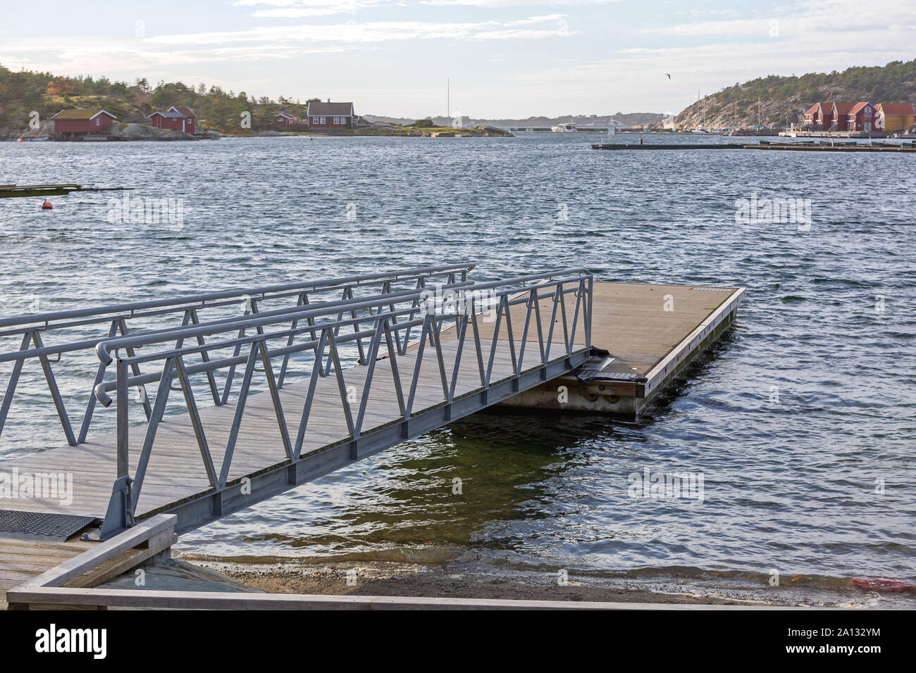 Floating Pontoon Gangvay Bridge at Sea in Norway Stock Photo - Alamy