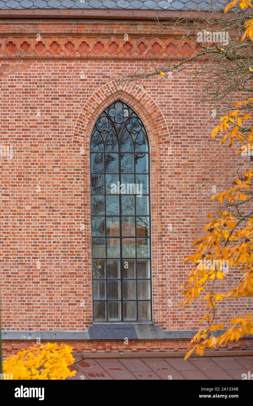Tall Gothic Window at Church in Fredrikstad Norway Stock Photo - Alamy