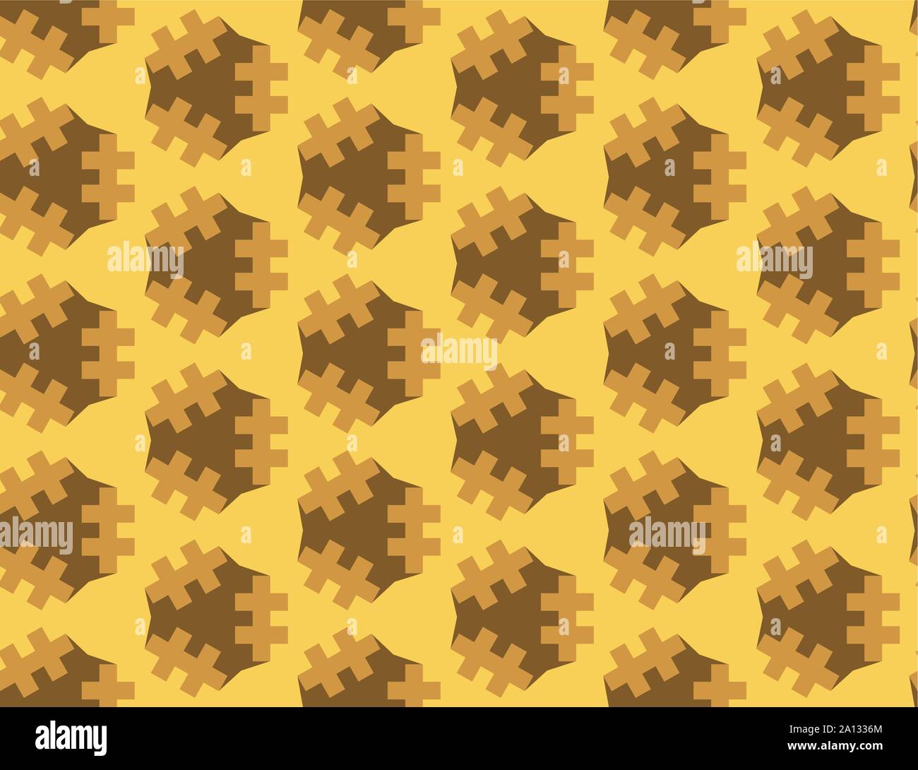 Vector seamless geometric pattern. Light and dark brown lines, shapes ...