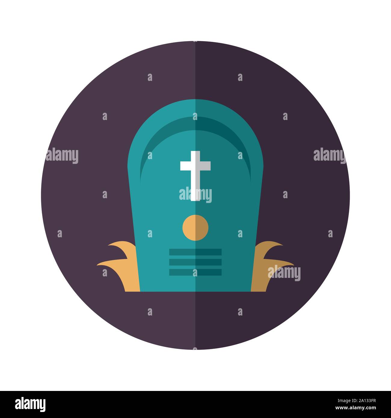 cemetery graveyard with cross icon Stock Vector Image & Art - Alamy