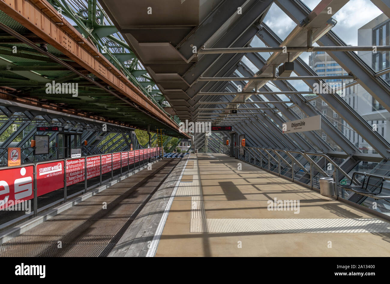 The amazing hanging monorail called the Schwebebahn in Wuppertal, near ...