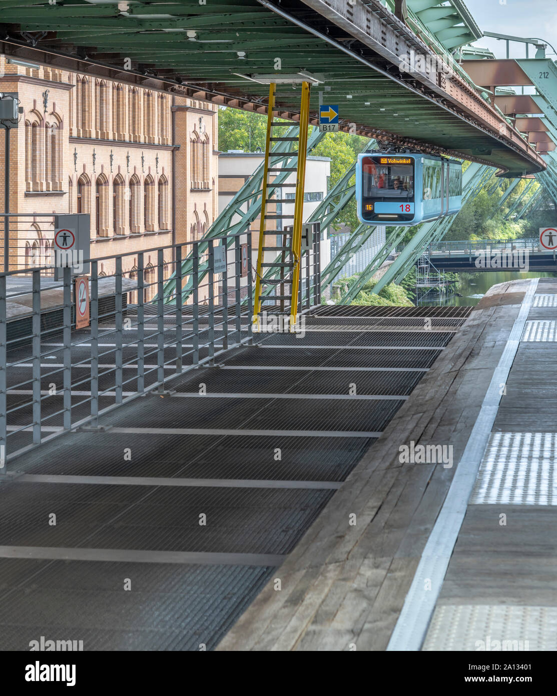 The amazing hanging monorail called the Schwebebahn in Wuppertal, near ...