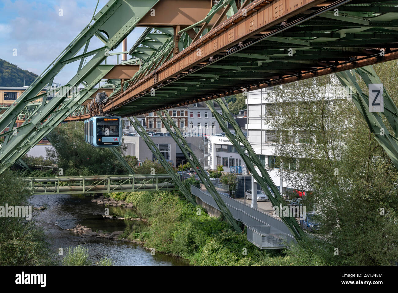 The amazing hanging monorail called the Schwebebahn in Wuppertal, near ...