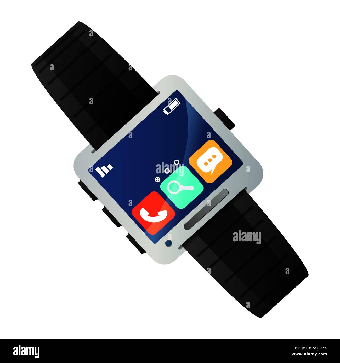 smart watch technology with applications menu vector illustration ...