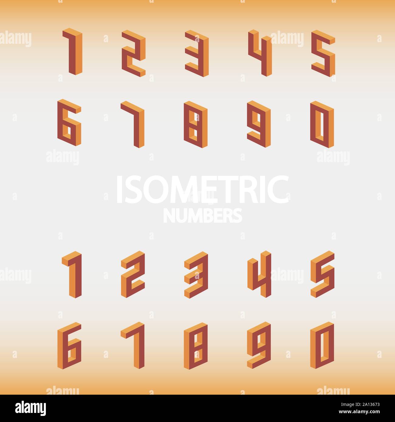 Set of isometric numbers orange. Vector illustration eps 10 Stock ...