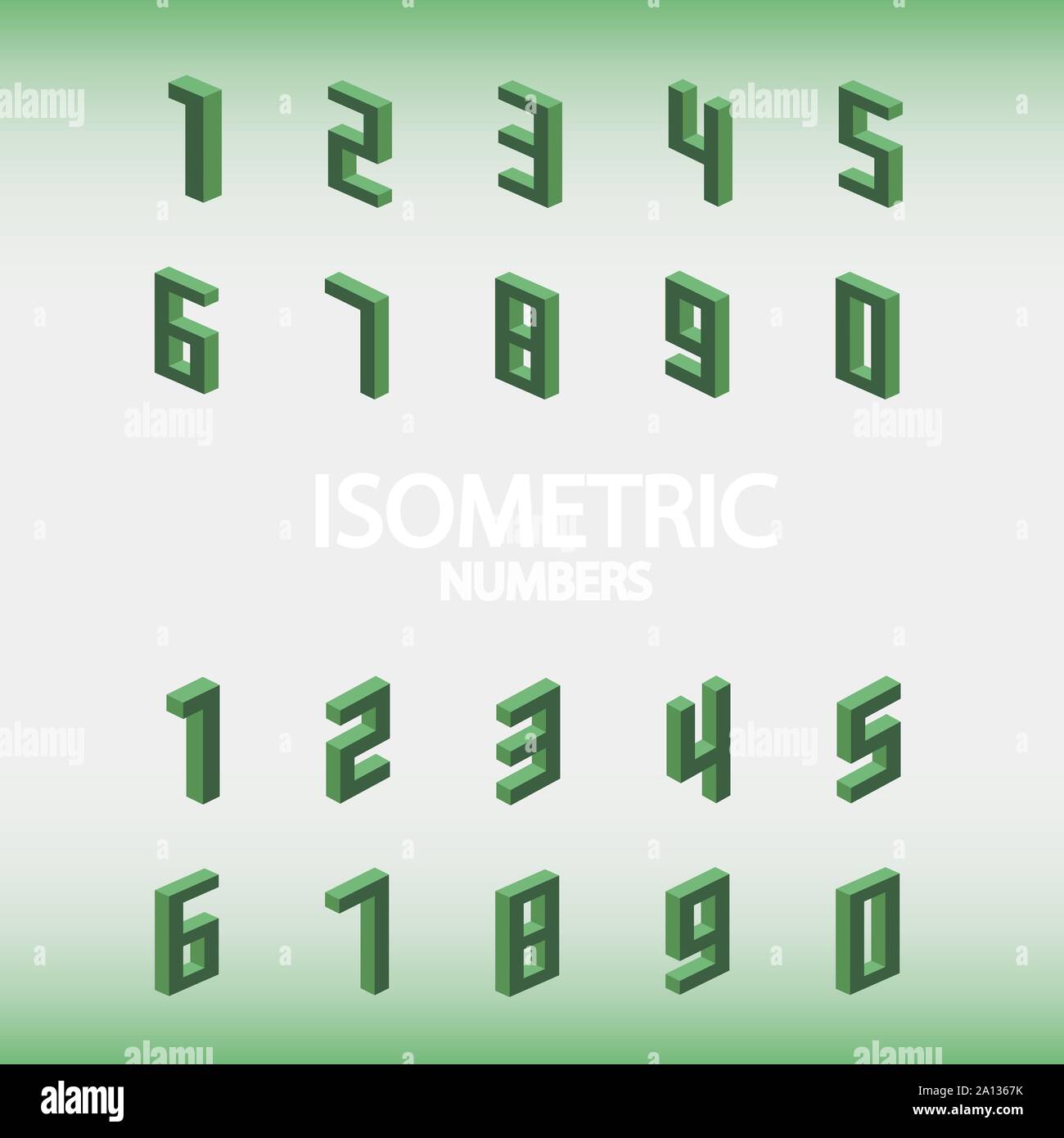 Set of isometric numbers green. Vector illustration eps 10 Stock Vector ...