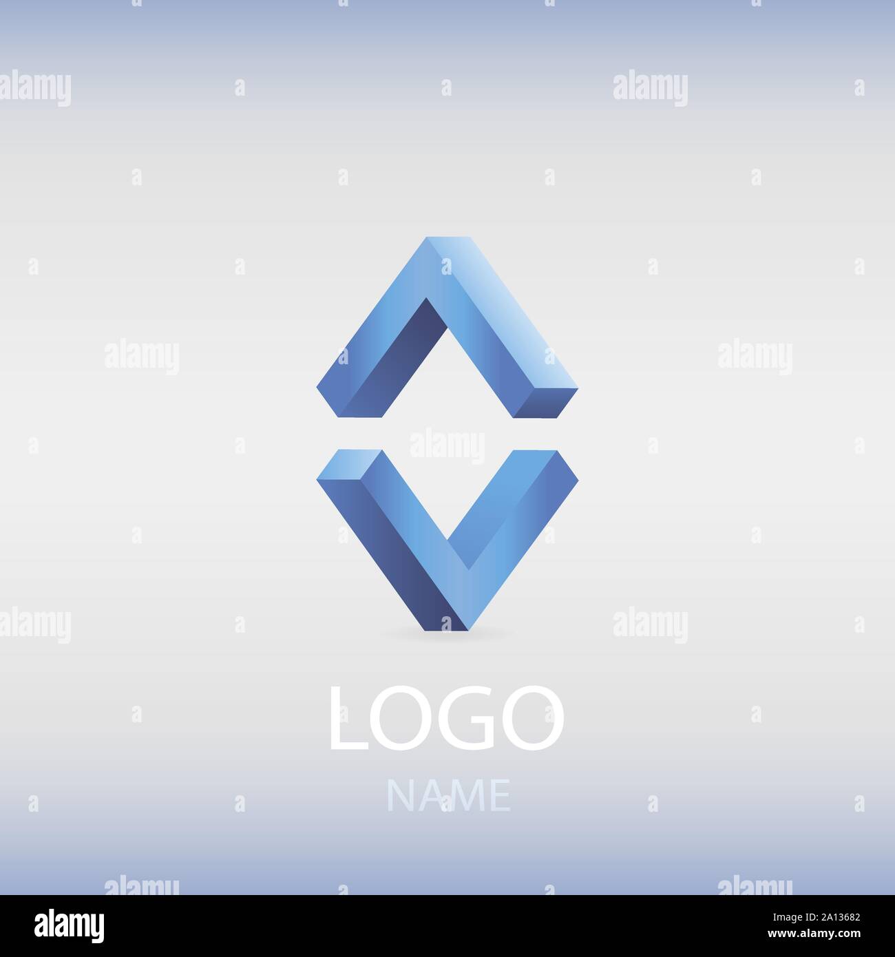 Isometric blue logo on a light background. Vector illustration eps 10 ...