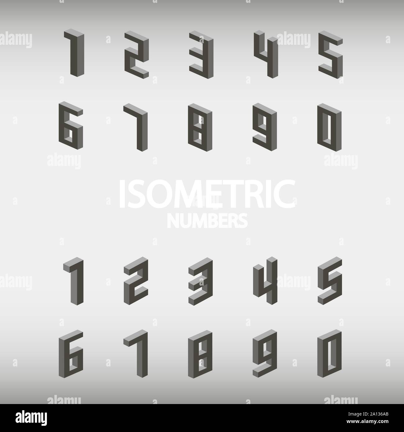 Set of isometric numbers gray. Vector illustration eps 10 Stock Vector ...