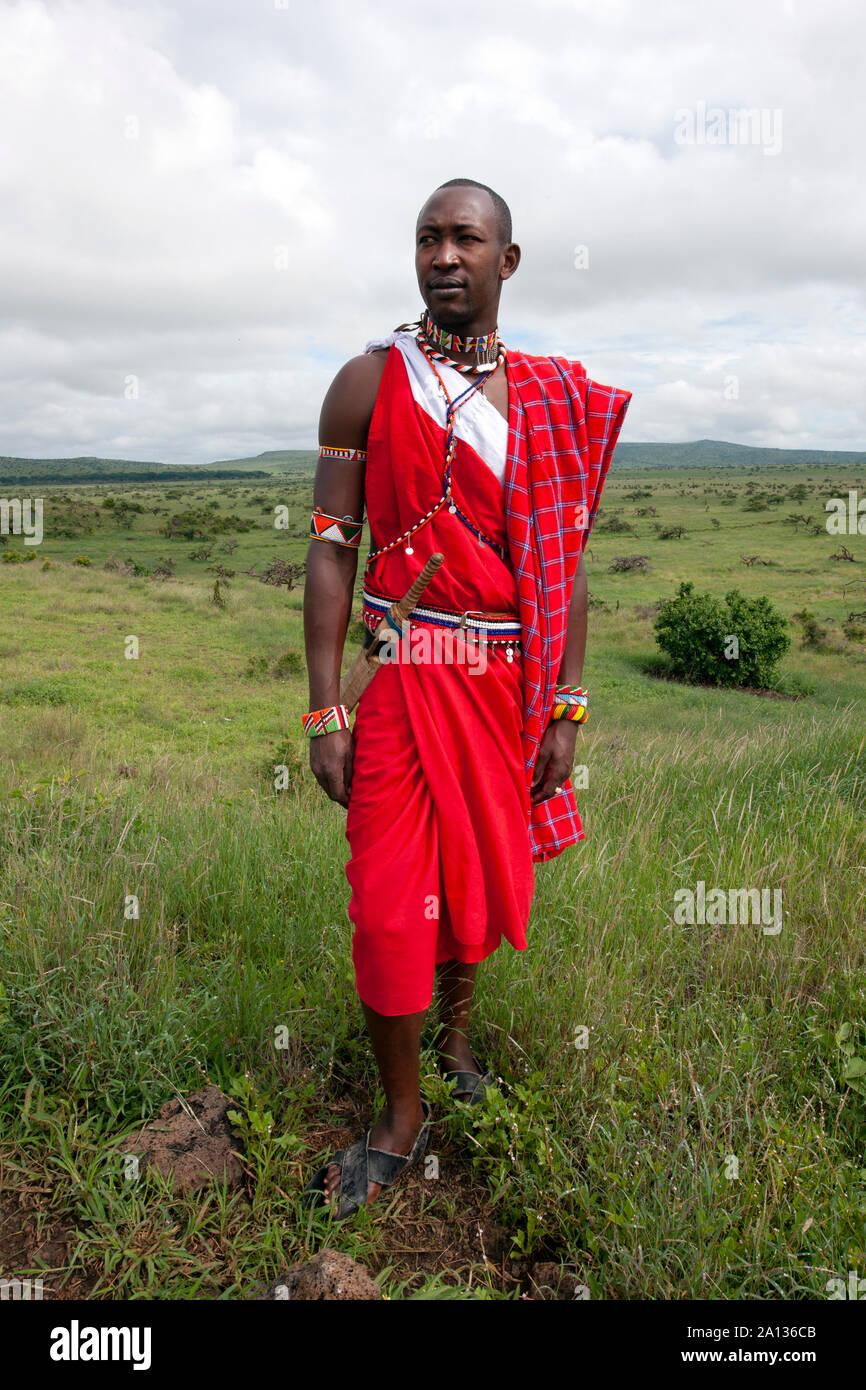 MASAI GUIDE WILLIAM KIPSOI ON PART OF THE STUNNING 62,000 ACRE LEWA ...
