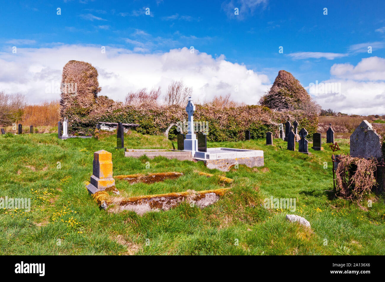 Church ruins and graveyard, near Kilcoe, County Cork, Ireland Stock ...