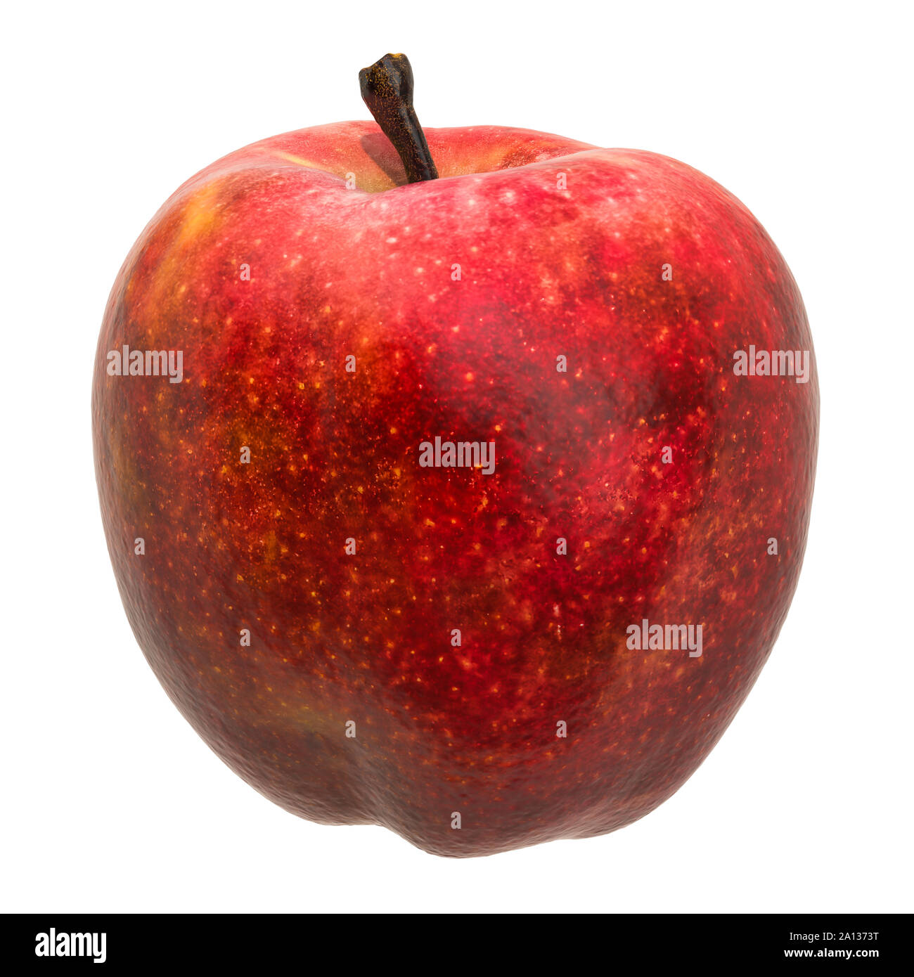 Red Apple close-up 3d rendering with realistic texture isolated on ...