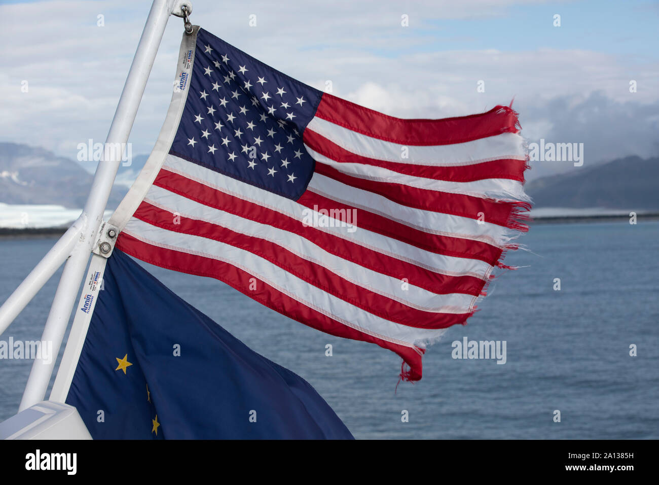 US Banner in the Wind Stock Photo - Alamy