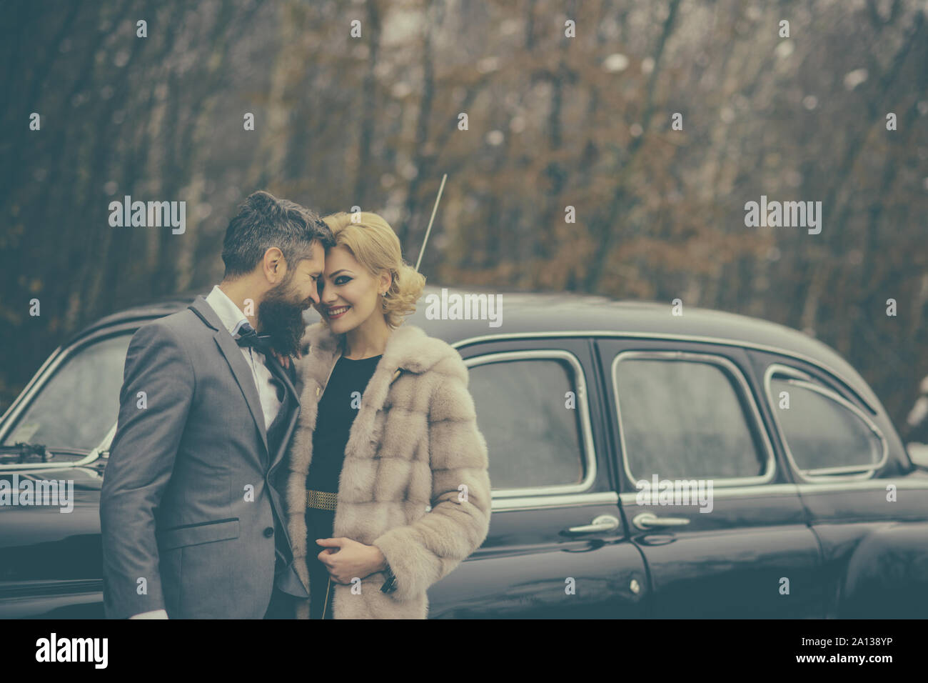 fashion style of retro couple. fashion and retro style Stock Photo - Alamy