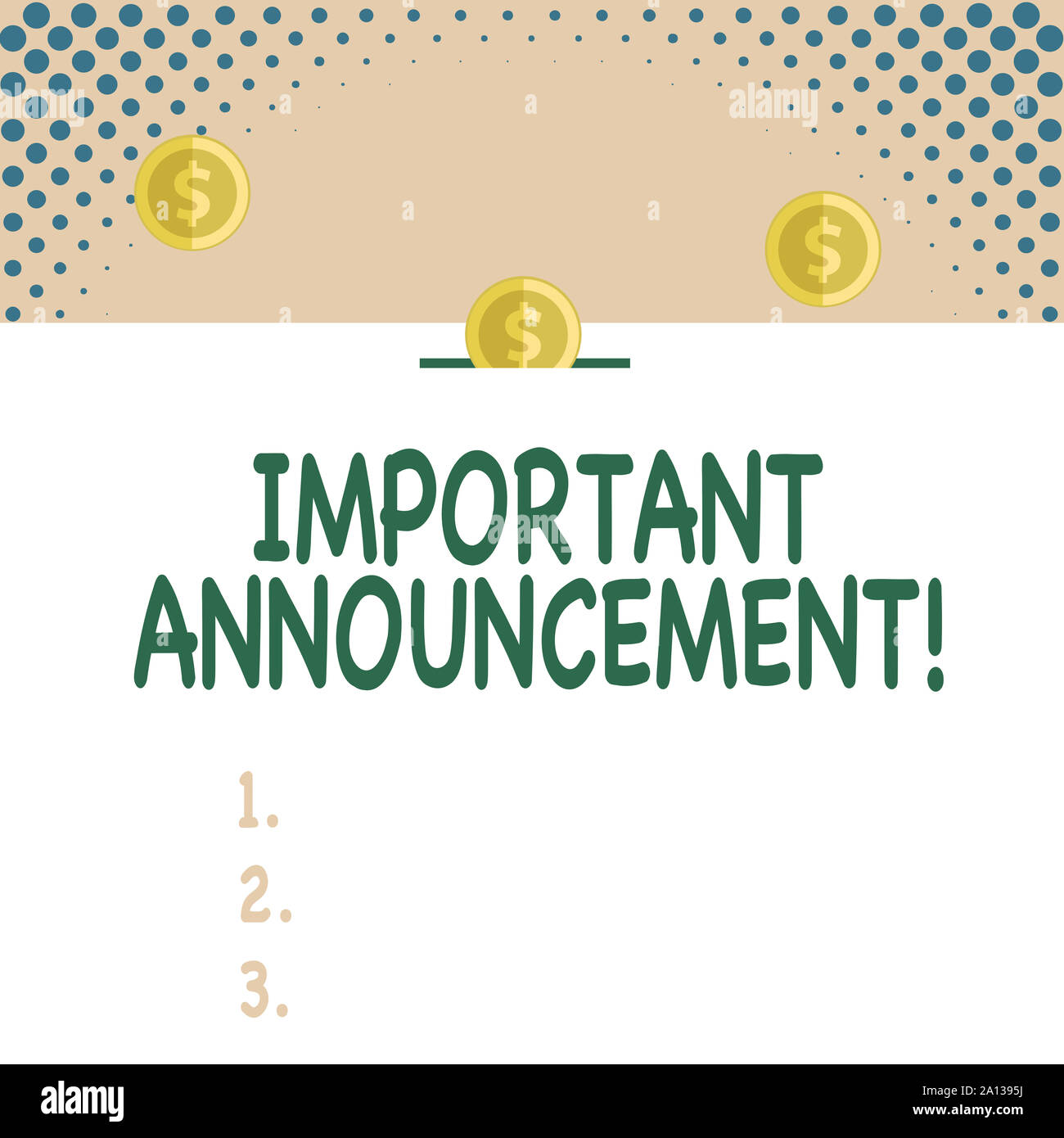 Handwriting text Important Announcement. Conceptual photo spoken ...