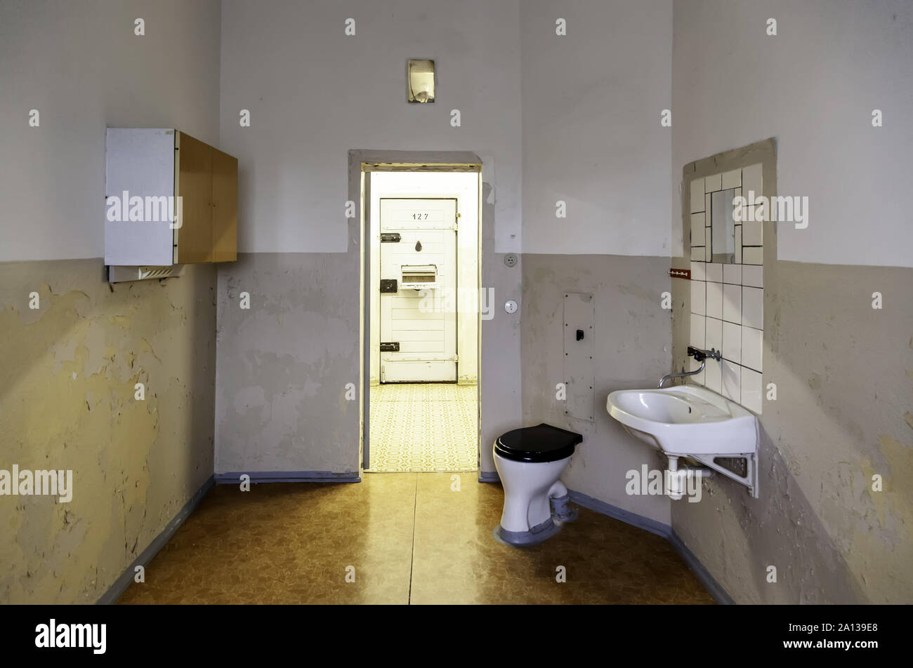 Old German jail, detail of confinement and crime, justice Stock Photo ...