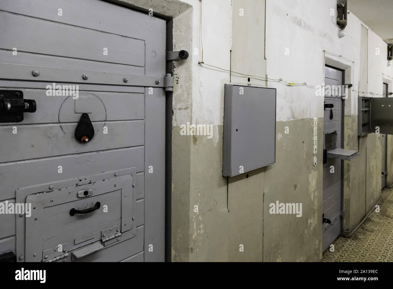 Old German jail, detail of confinement and crime, justice Stock Photo ...