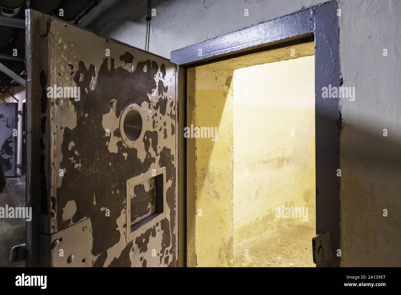 Old German jail, detail of confinement and crime, justice Stock Photo ...