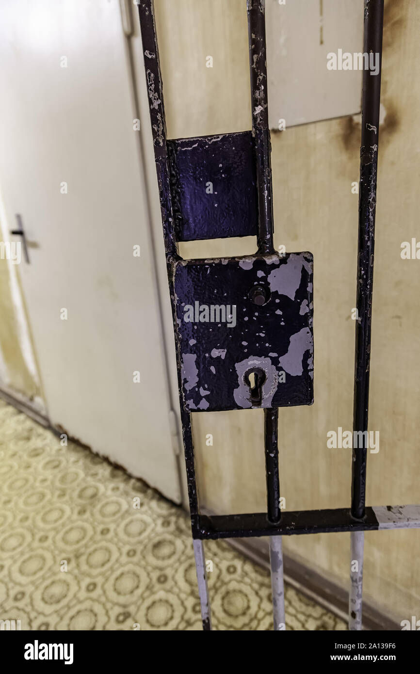 Old German jail, detail of confinement and crime, justice Stock Photo ...