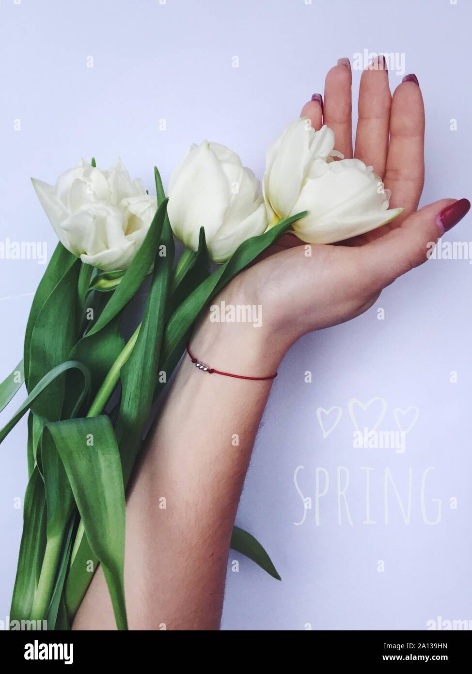 Girl branch in hand hi-res stock photography and images - Alamy