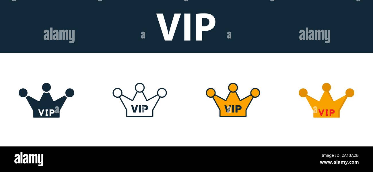 Vip icon set. Four simple symbols in diferent styles from tourism icons ...