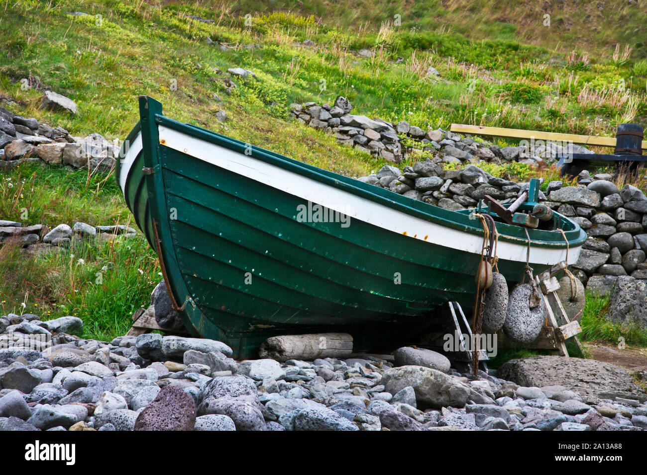 Osvor Maritime Museum Viking rowboat replica, Bolungarvik, Isafjordur ...