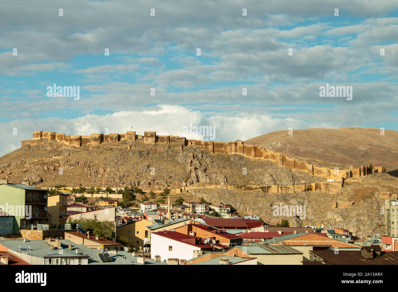 Bayburt Castle, city view, September 10,2019, Bayburt, Turkey Stock ...