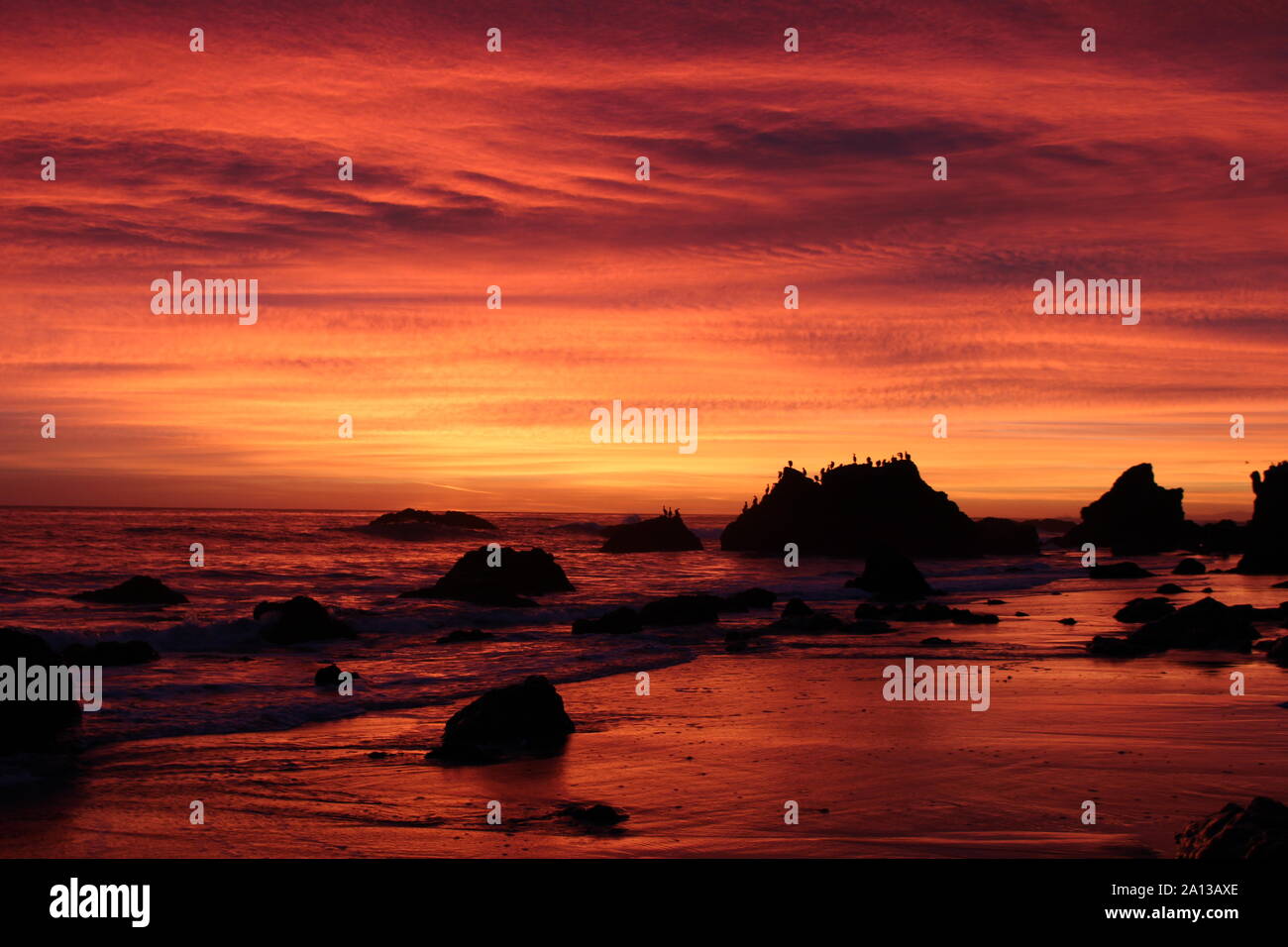 Sunset At El Matador State Beach Malibu California United States