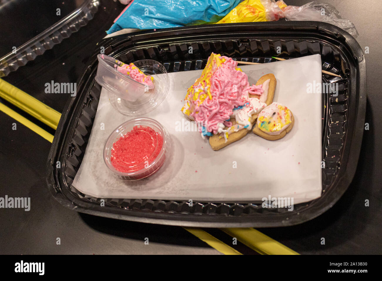 Kids work shop, kids playing time, cookies decorations Stock Photo - Alamy