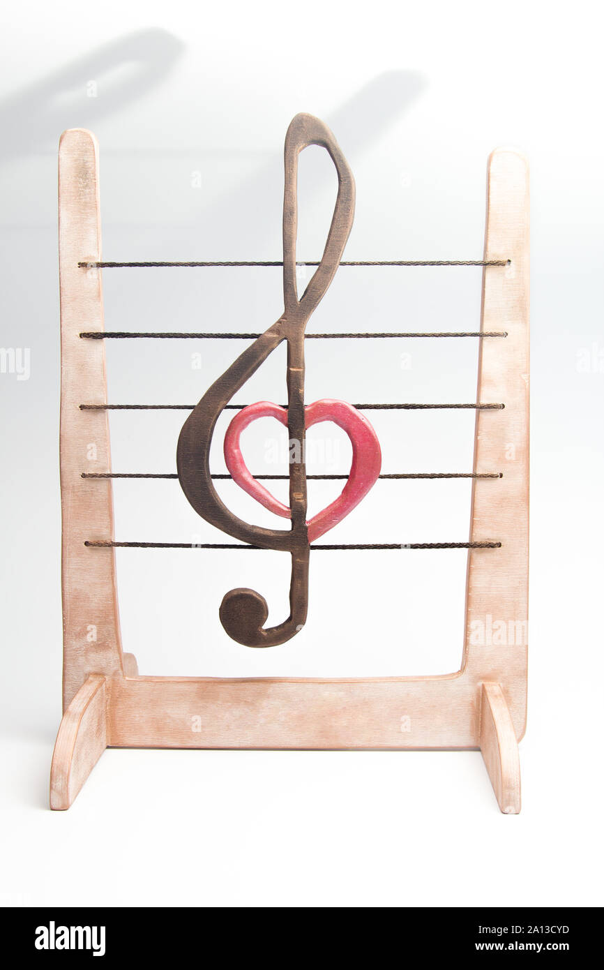 Treble clef heart song hi-res stock photography and images - Alamy