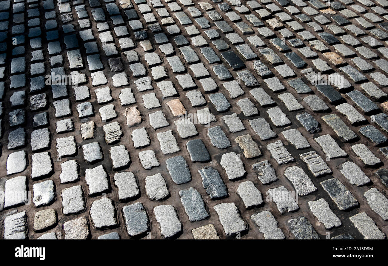 Cobblestones or setts on a road in Liverpool Stock Photo - Alamy