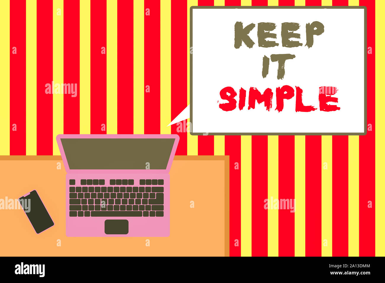 Text sign showing Keep It Simple. Business photo showcasing to make ...