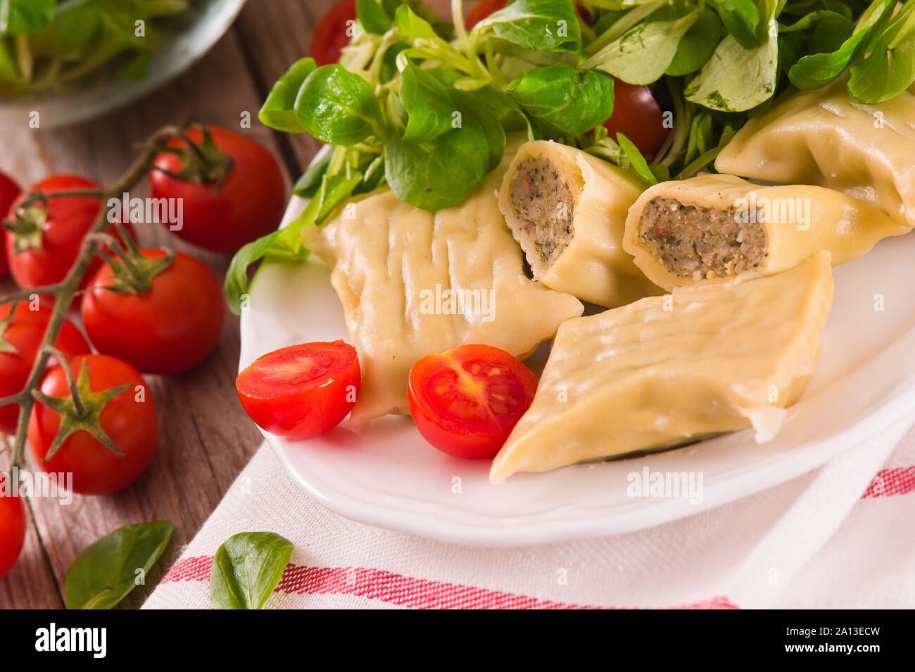 Maultaschen - swabian filled pasta ( ravioli Stock Photo - Alamy