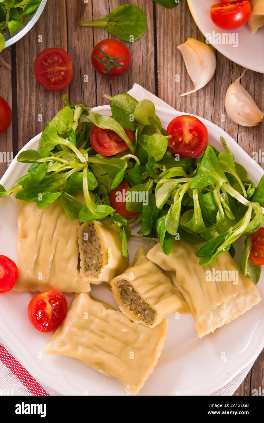 Maultaschen - swabian filled pasta ( ravioli Stock Photo - Alamy