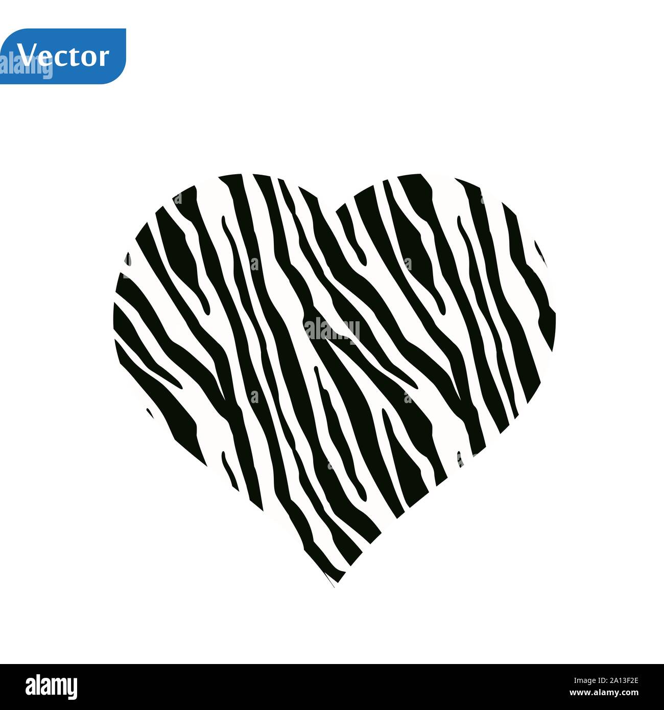 Zebra Print Heart Drawing