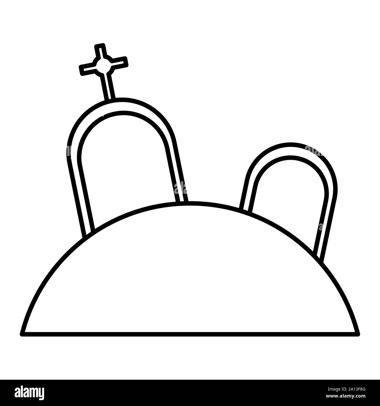 halloween cemetery cross graveyard icon Stock Vector Image & Art - Alamy